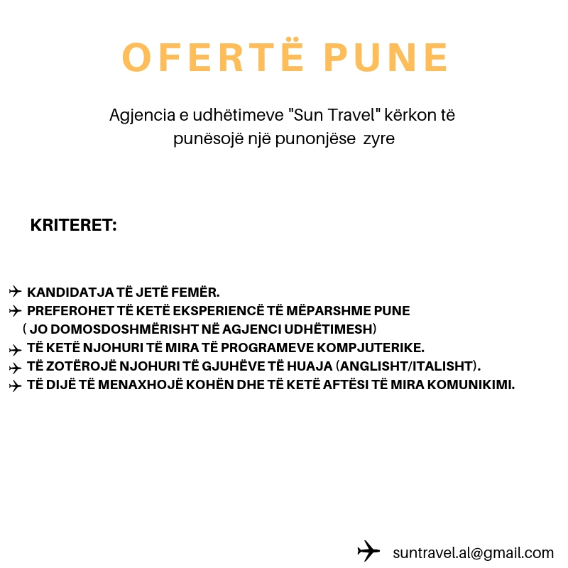 Oferta pune - Shkoder, Shqiperi - NumerNje.com